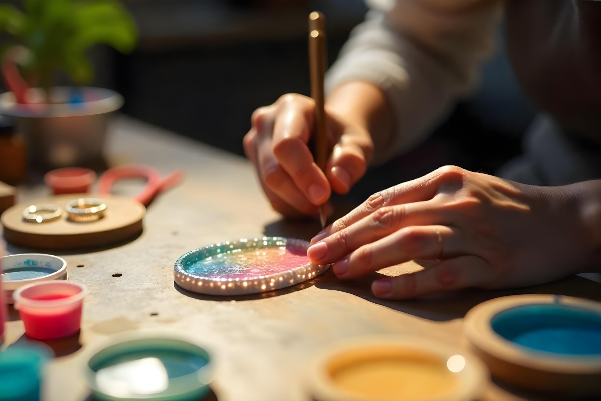 Création et fabrication de bijoux en résine