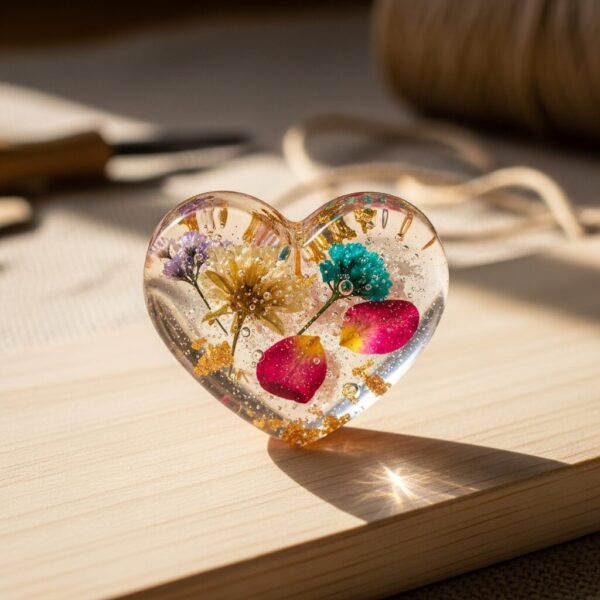 Coeur en resine : le bijou fait main qui capture vos souvenirs et ...